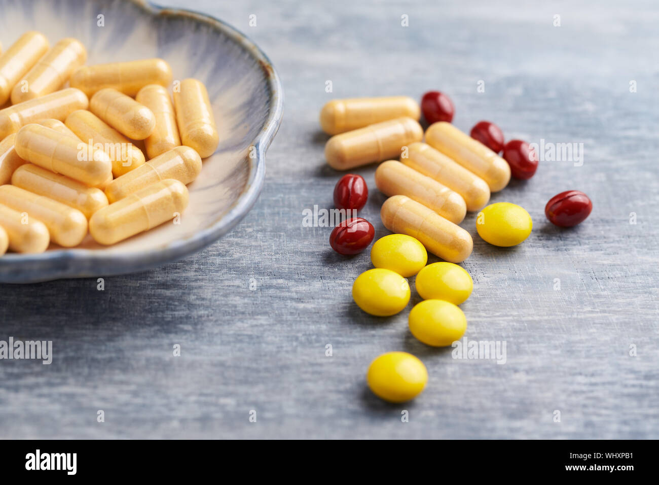 Vitamin C, Beta-Carotene tablets and Coenzyme Q10 capsules ...
