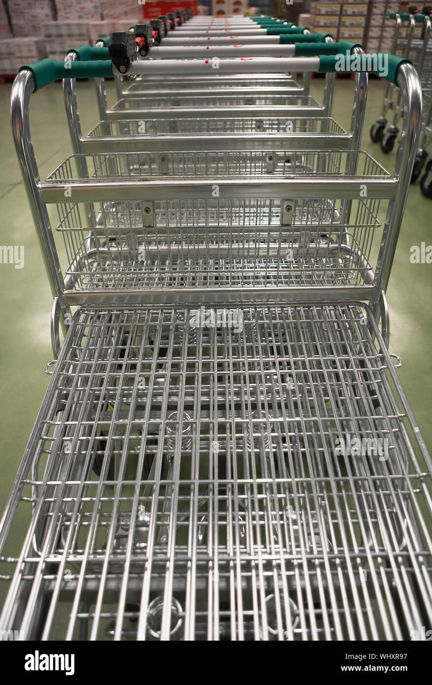 Closeup empty shopping carts hi-res stock photography and images - Alamy