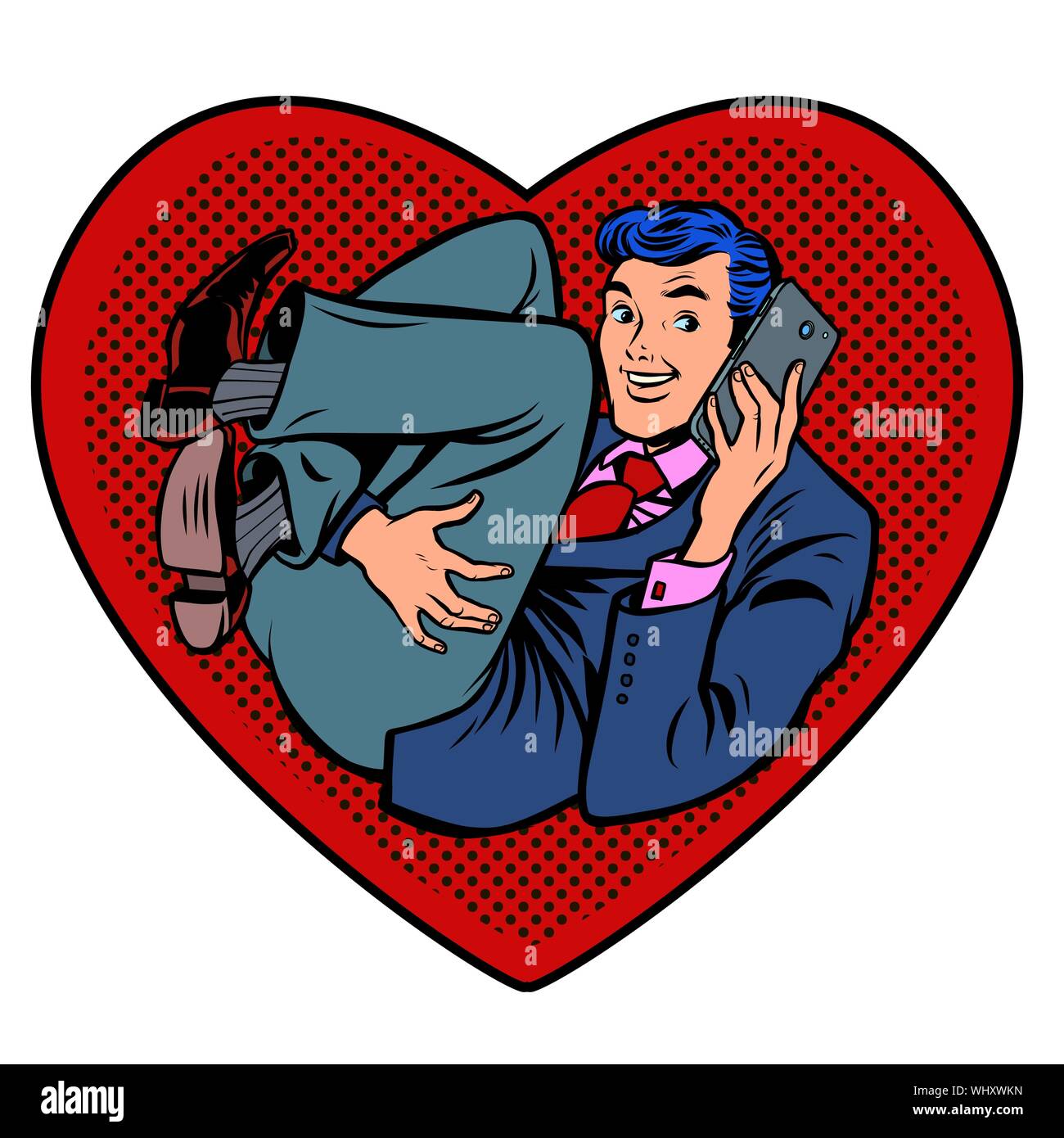 dear businessman in heart. Comic cartoon pop art retro vector drawing ...