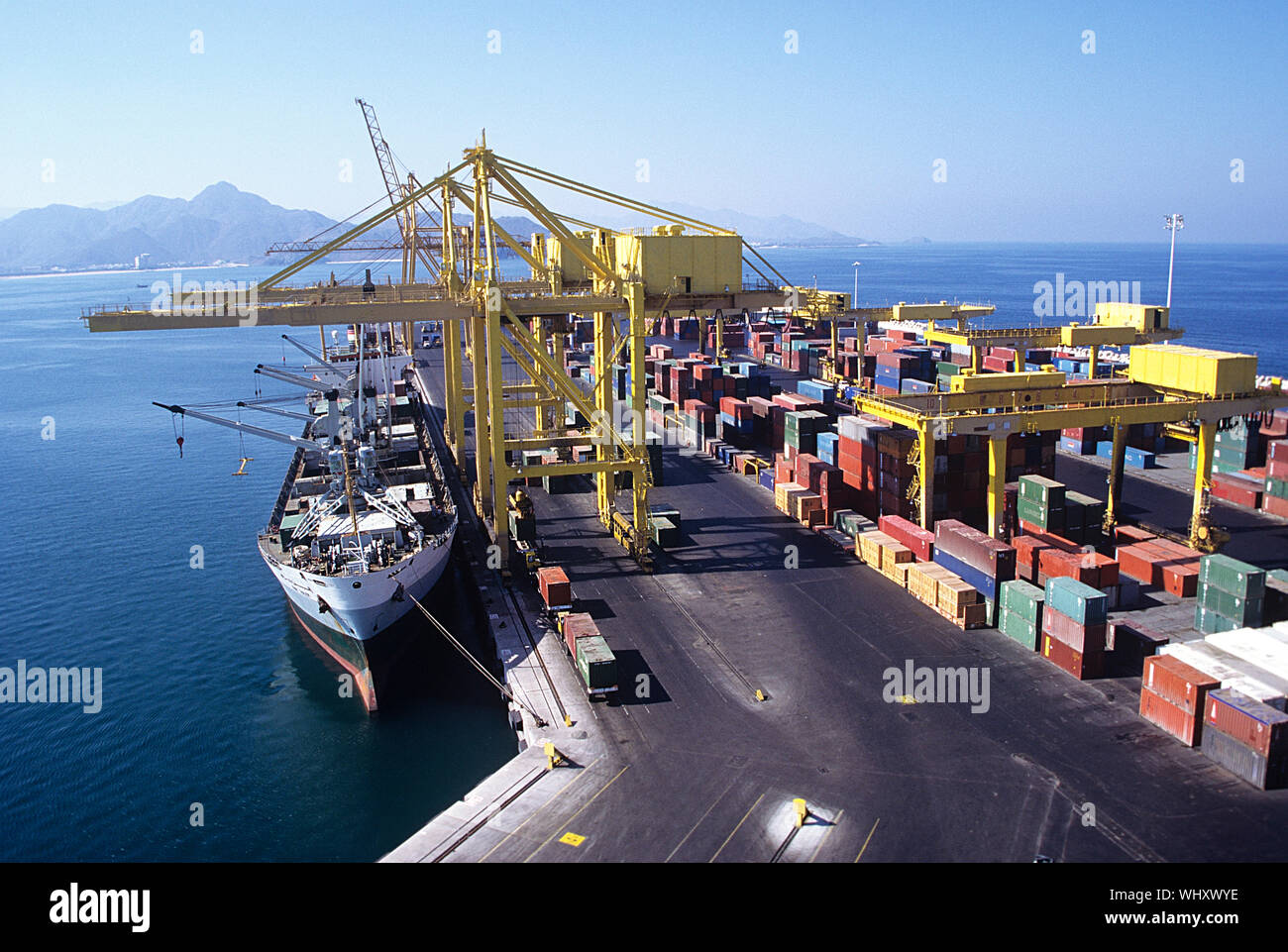 Ship Docking at Cargo Terminal Stock Photo - Alamy