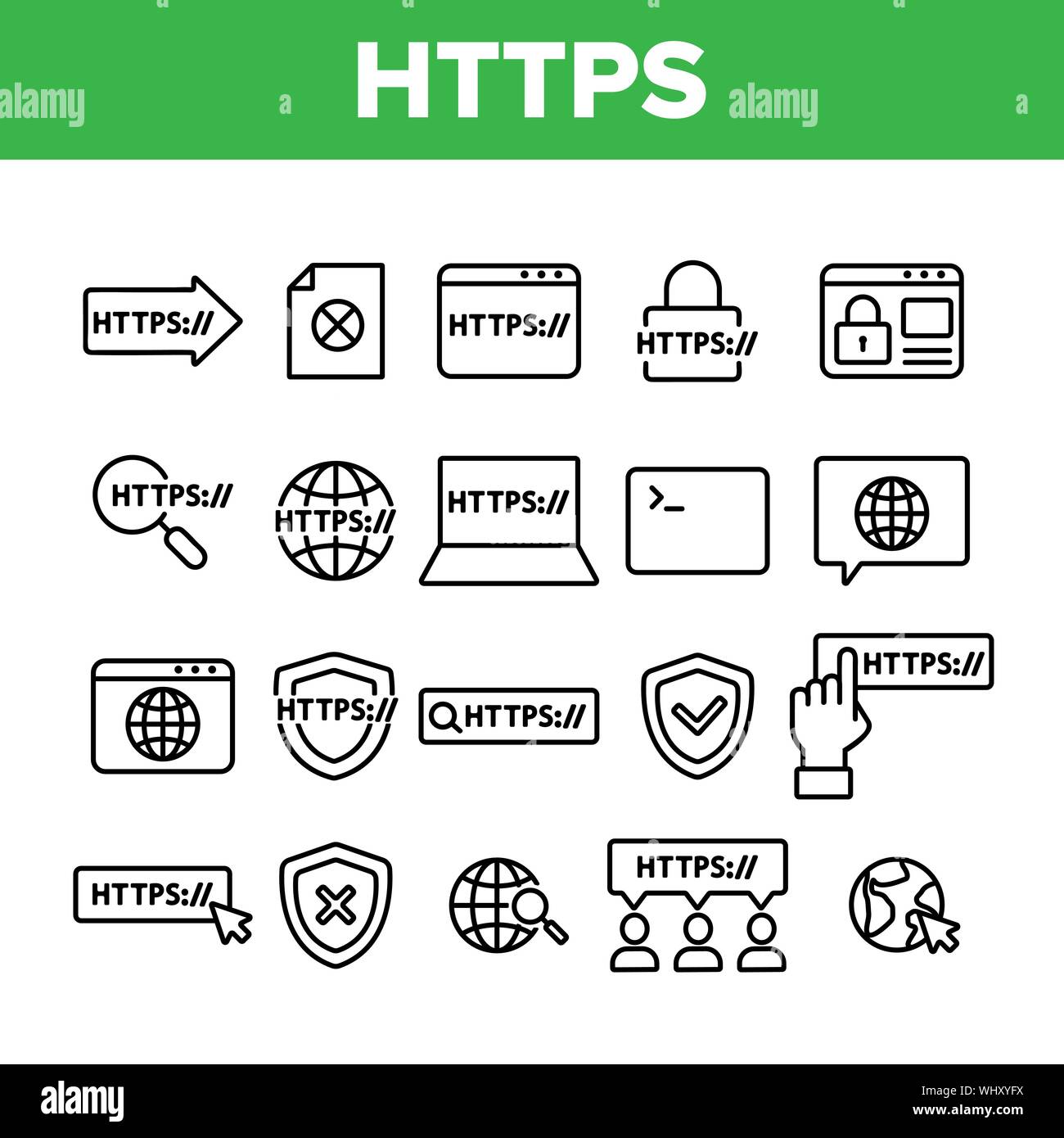 Laptop with https site Stock Vector Images - Alamy