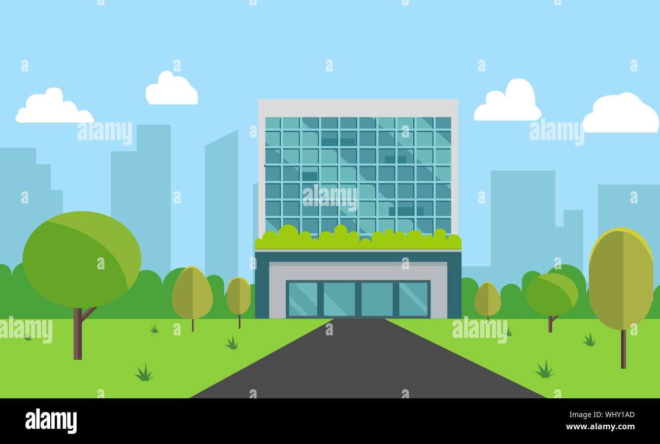 Beautiful nature landscape with company.Building with nature and ...