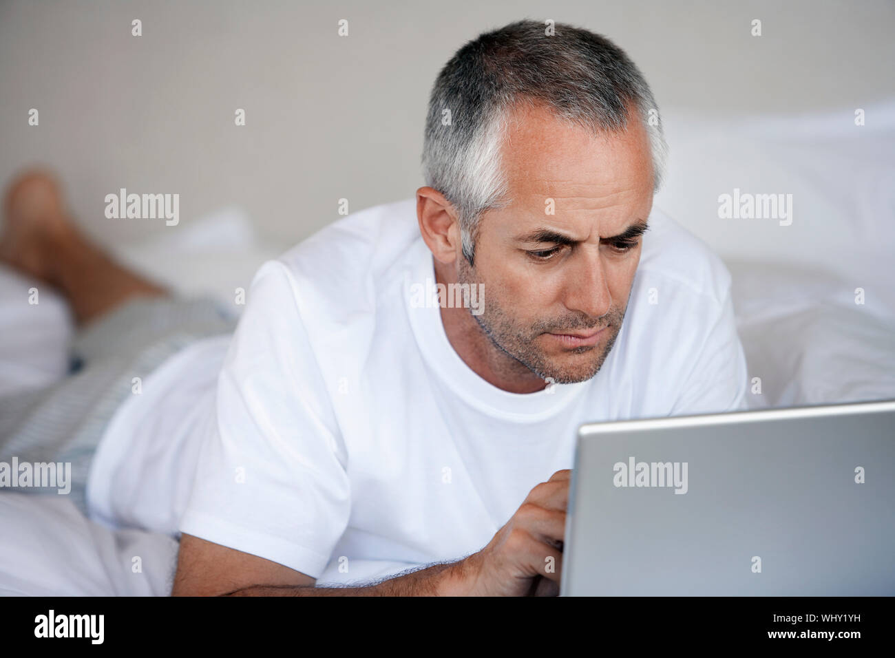Man Using Laptop Stock Photo - Alamy