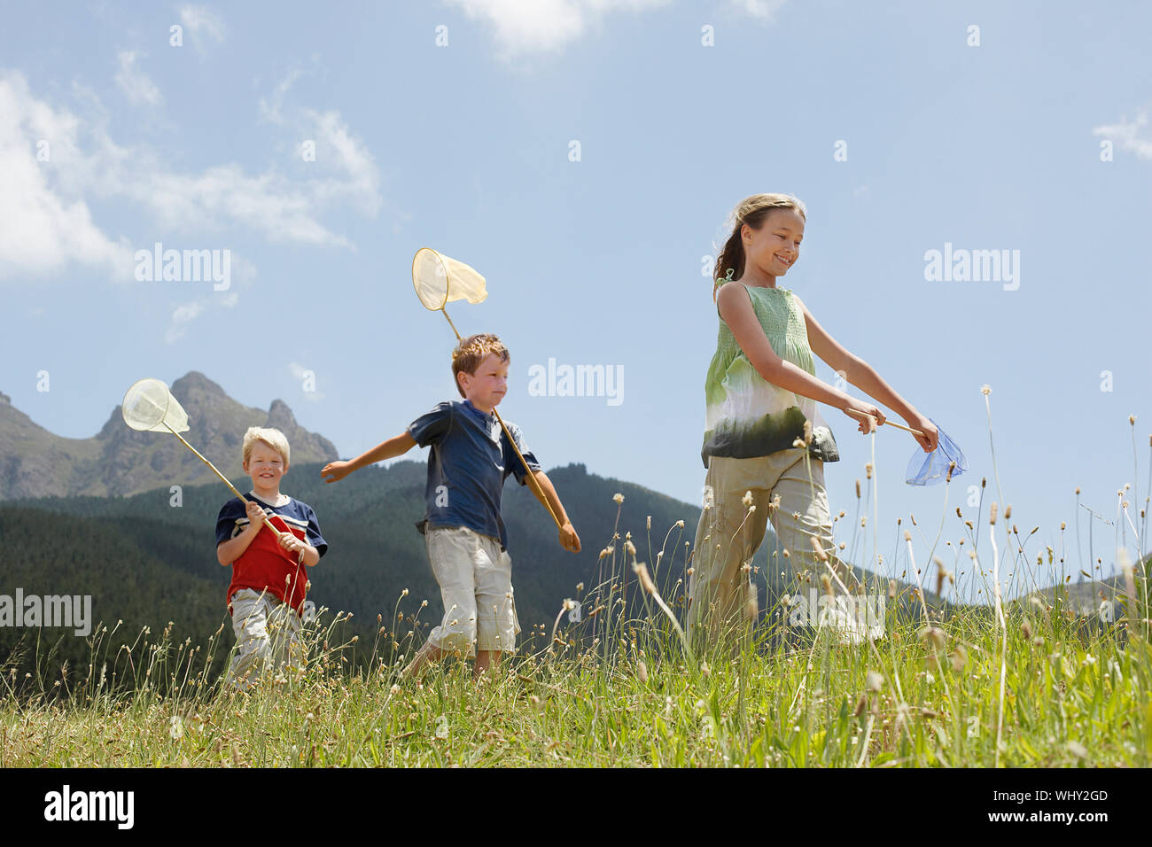 Children butterfly nets hi-res stock photography and images - Alamy