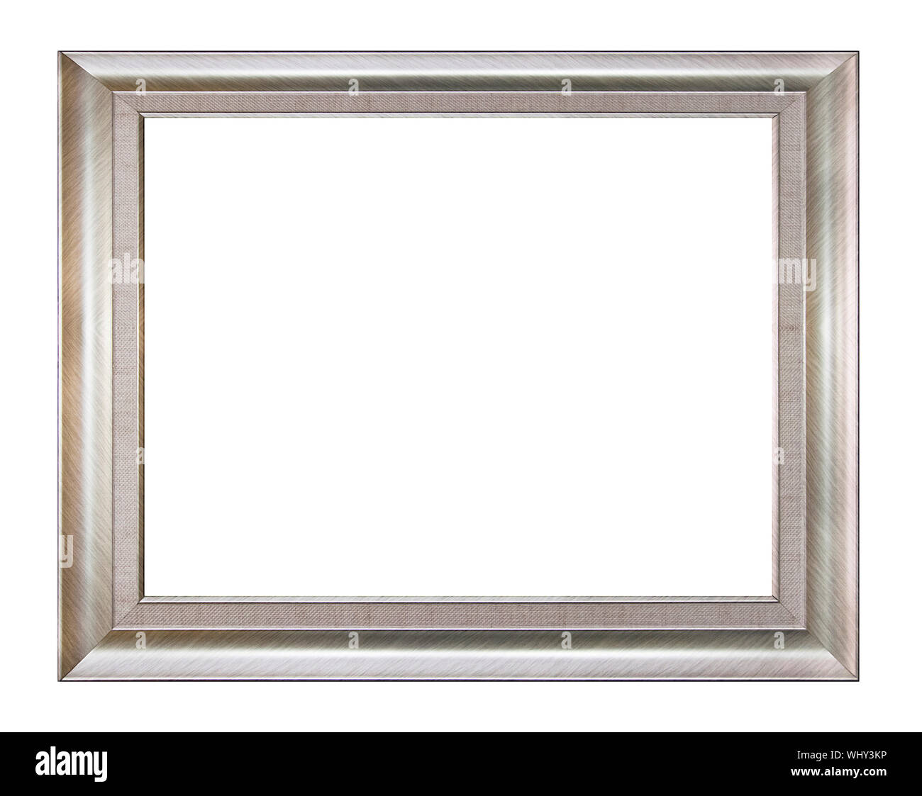 Silver picture frame isolated on white background Stock Photo - Alamy