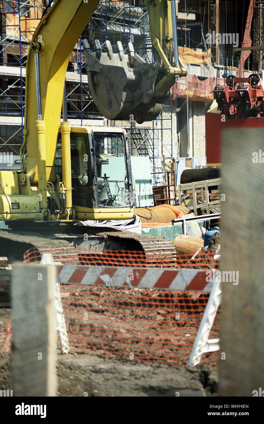Excavator on construction site Stock Photo - Alamy