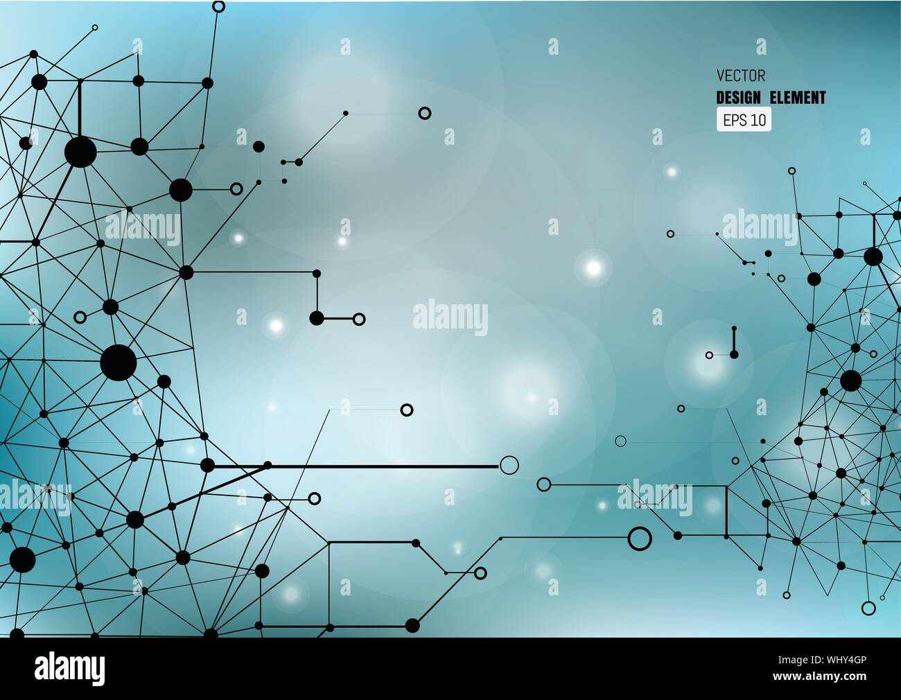 Virtual abstract background with particle, molecule structure. genetic ...