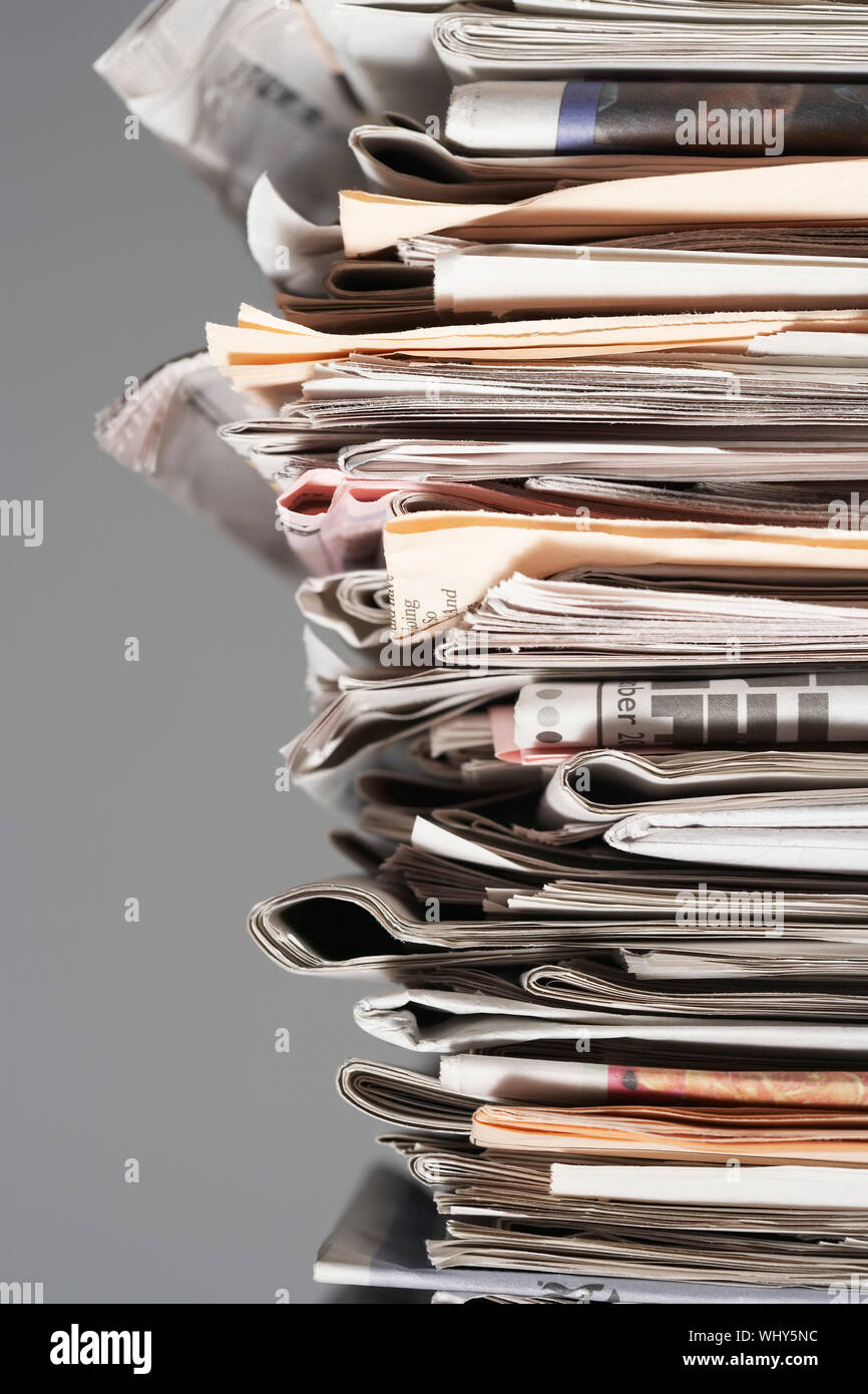 Pile of waste paper close-up Stock Photo - Alamy