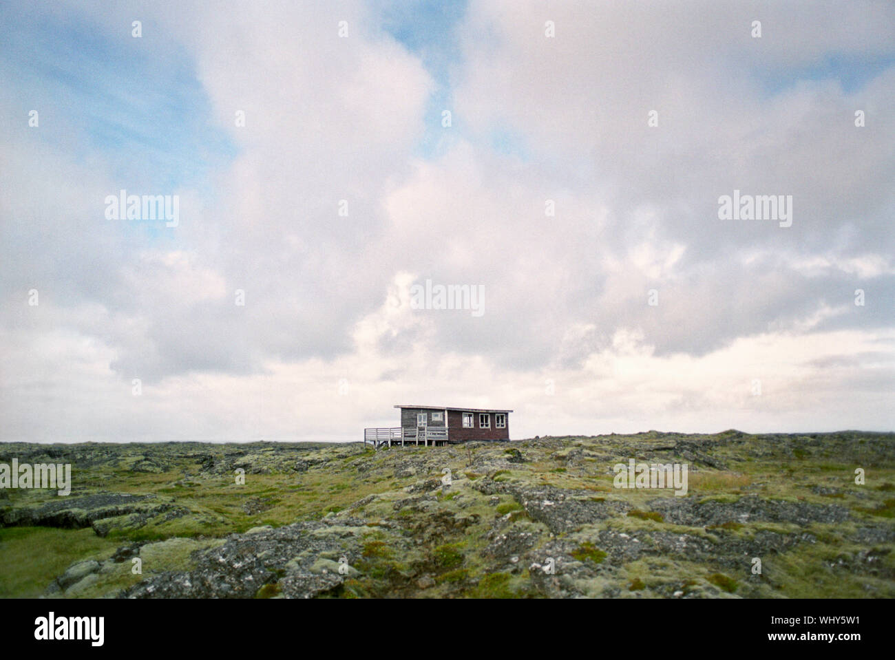 Shack in rugged landscape Stock Photo - Alamy