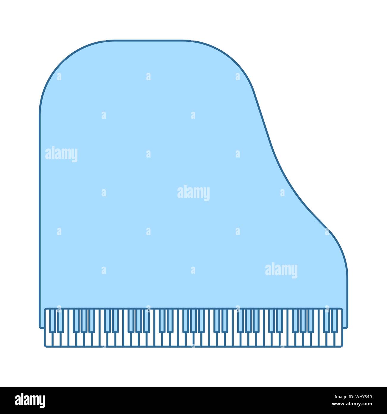 Grand Piano Icon. Thin Line With Blue Fill Design. Vector Illustration ...