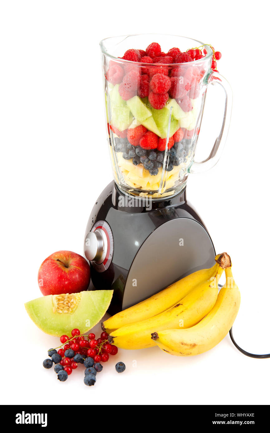 Strawberries into blender jar hi-res stock photography and images - Alamy