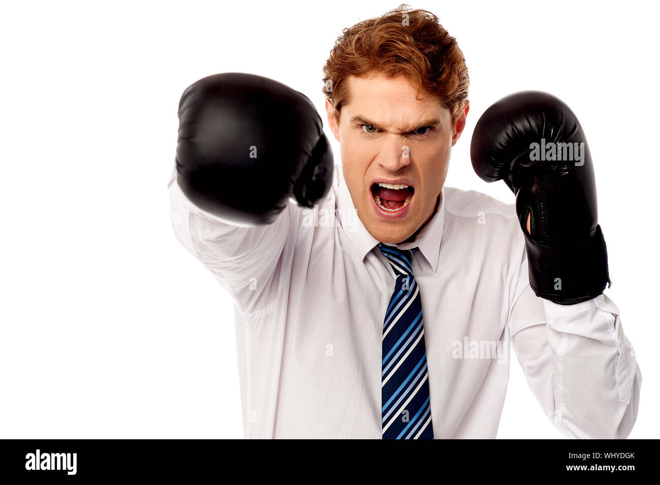 Powerful businessman shouting hi-res stock photography and images - Alamy