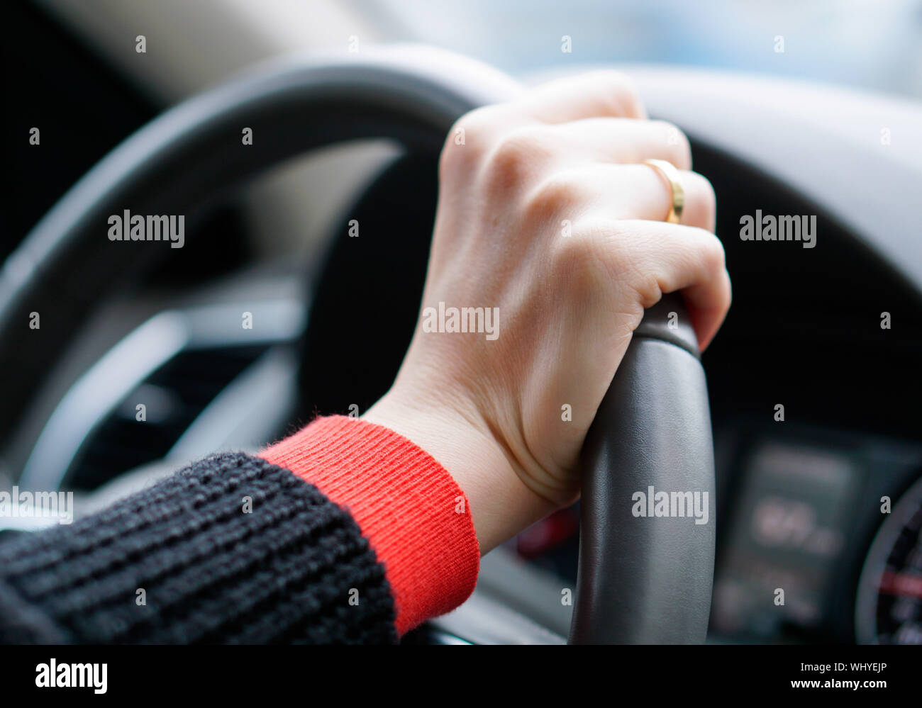 Both hands on steering wheel hi-res stock photography and images - Alamy