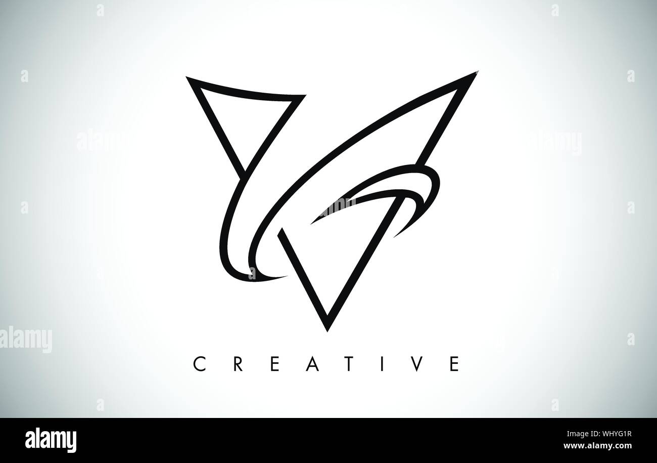V Letter Logo. Creative V Letter Logo Icon Design with Monogram Line ...