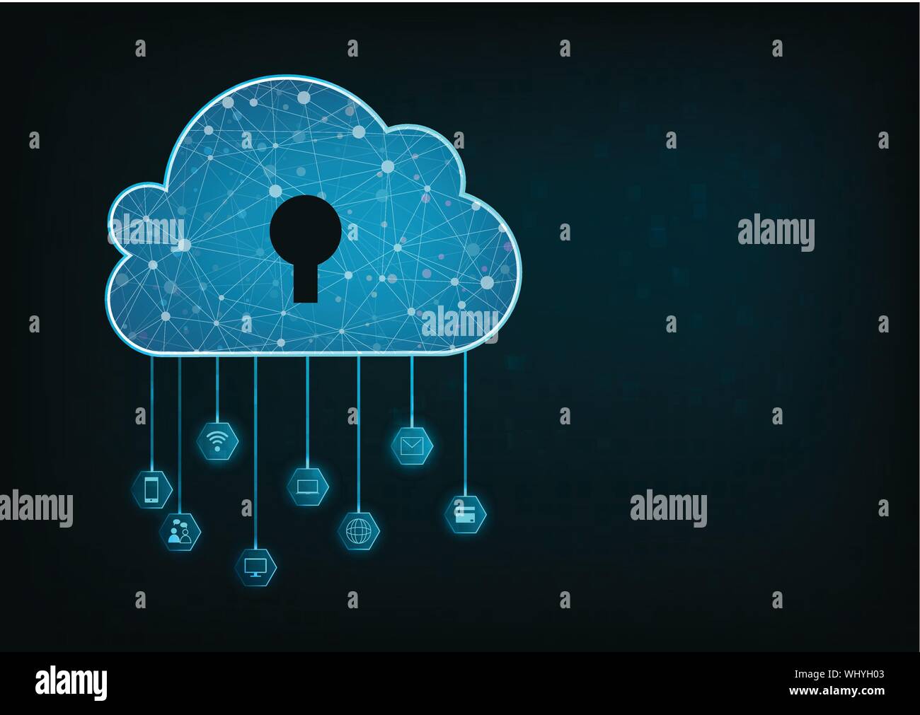 Internet technology cyber security concept with cloud icon on color ...
