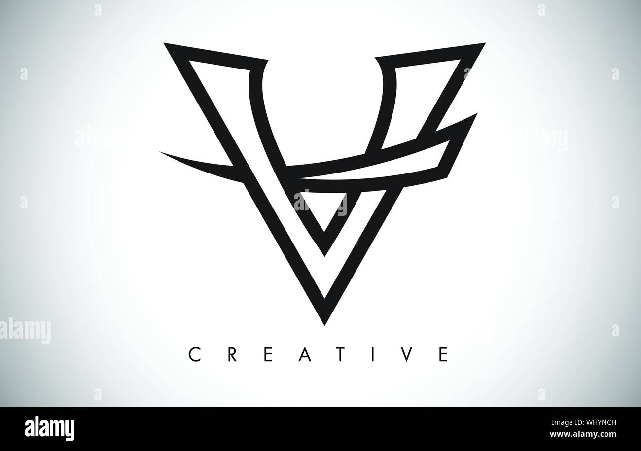 V Letter Logo. Creative V Letter Logo Icon Design with Monogram Line ...