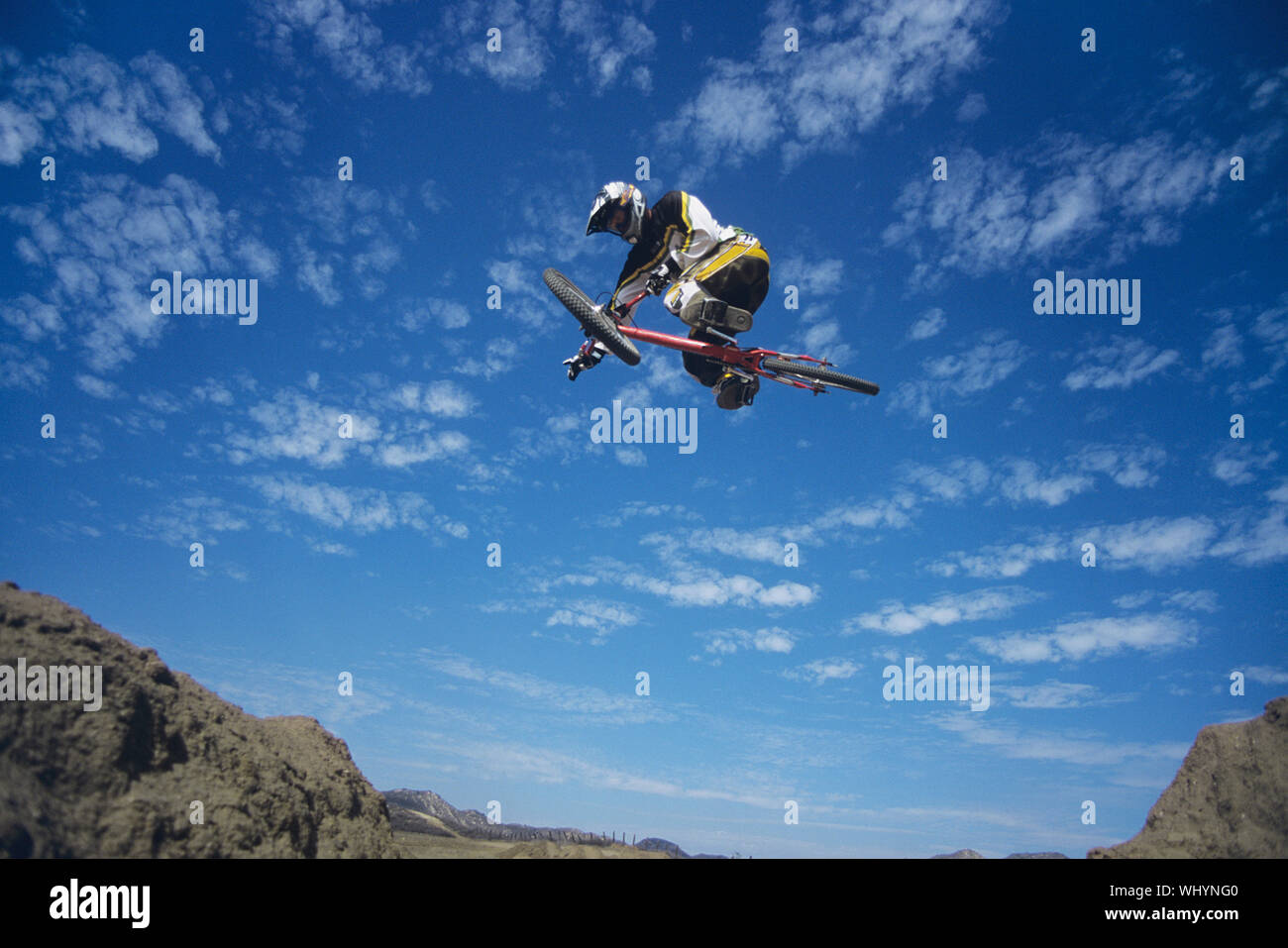 Low angle view sportsman jumping hi-res stock photography and images ...