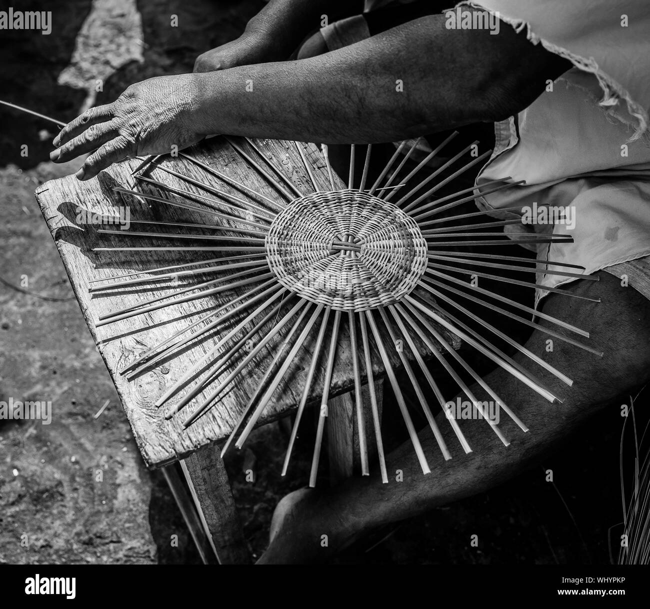 Close up hand making basket hi-res stock photography and images - Alamy