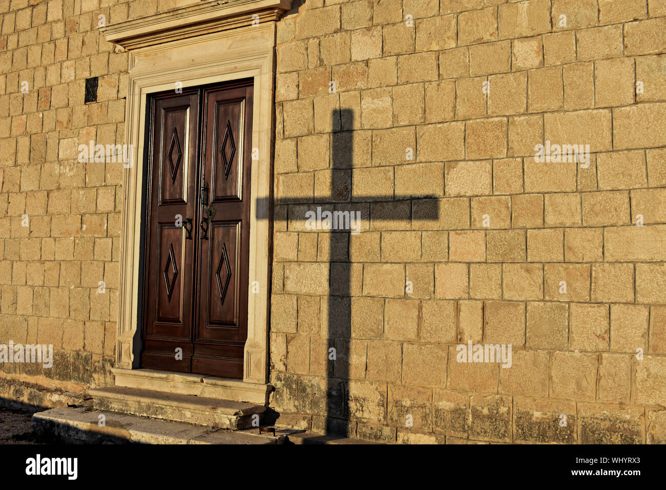 Wooden cross shadow hi-res stock photography and images - Alamy