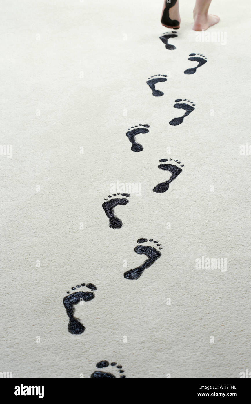 Dirty footprints carpet hi-res stock photography and images - Alamy