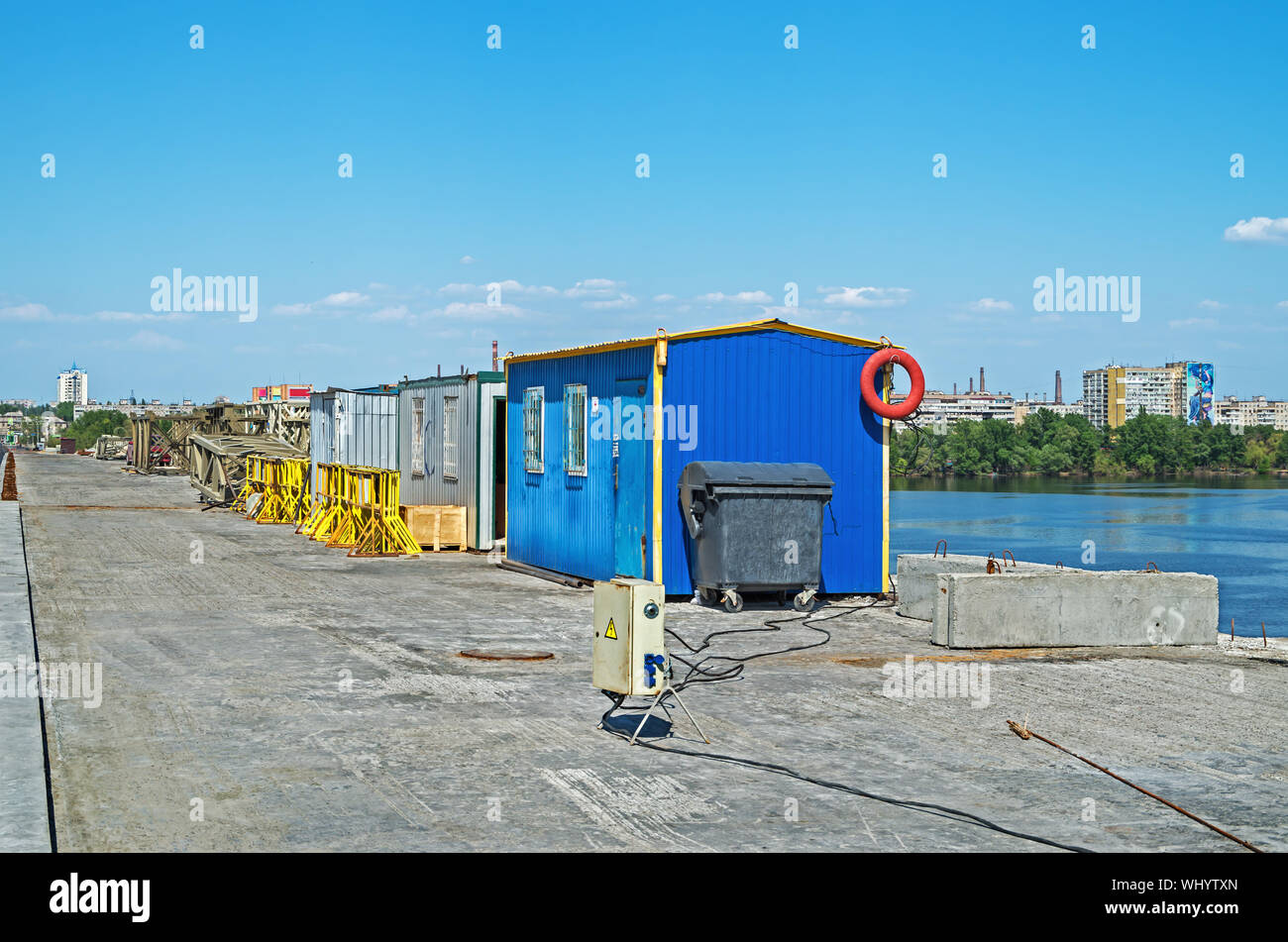 Construction trailer in the form of a lodge for domestic needs of ...