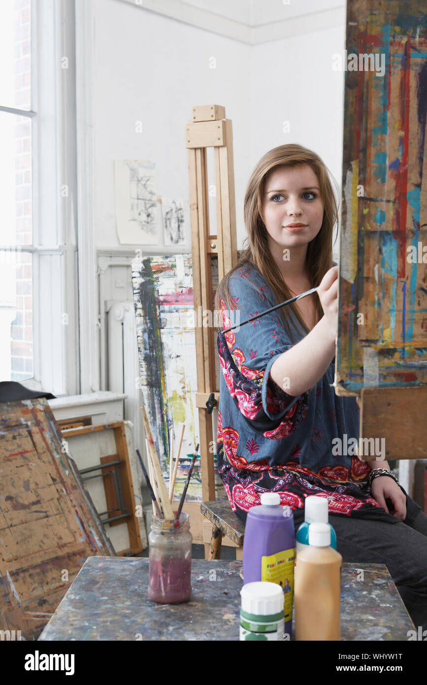 Woman copying painting hi-res stock photography and images - Alamy