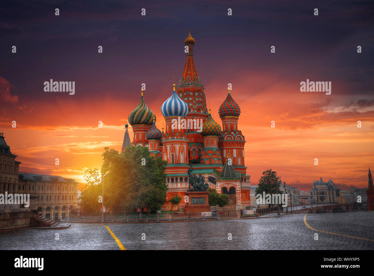 St. Basil's Cathedral - an Orthodox church on Red Square in Moscow, a ...