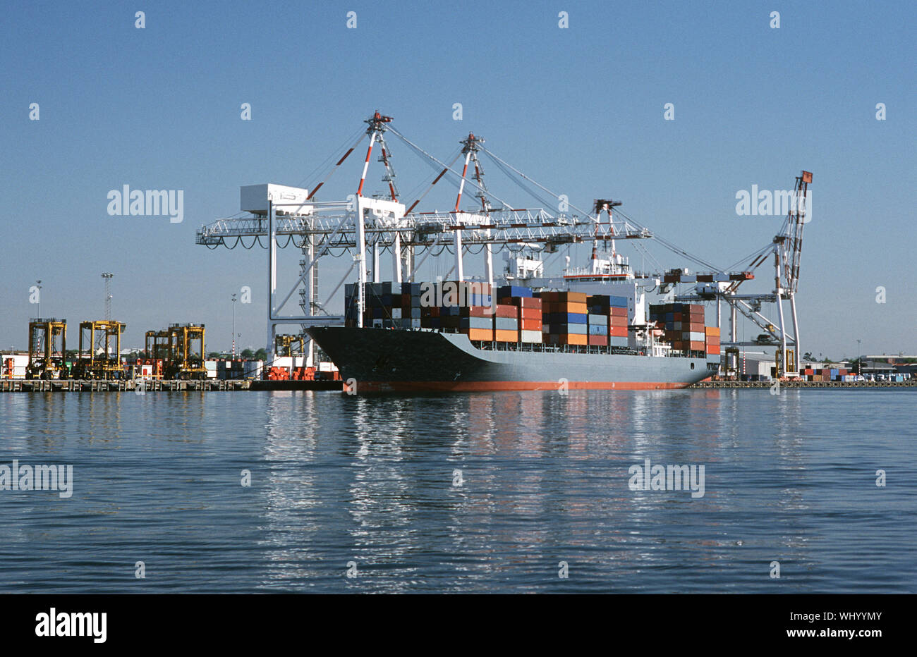 Container ship in dock, Melbourne, Australia Stock Photo - Alamy