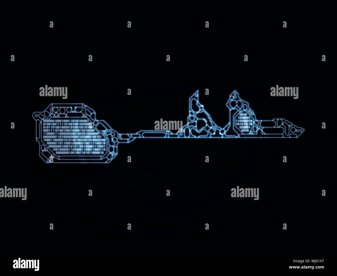 Encryption Key series. Abstract design made of stylized key and number ...