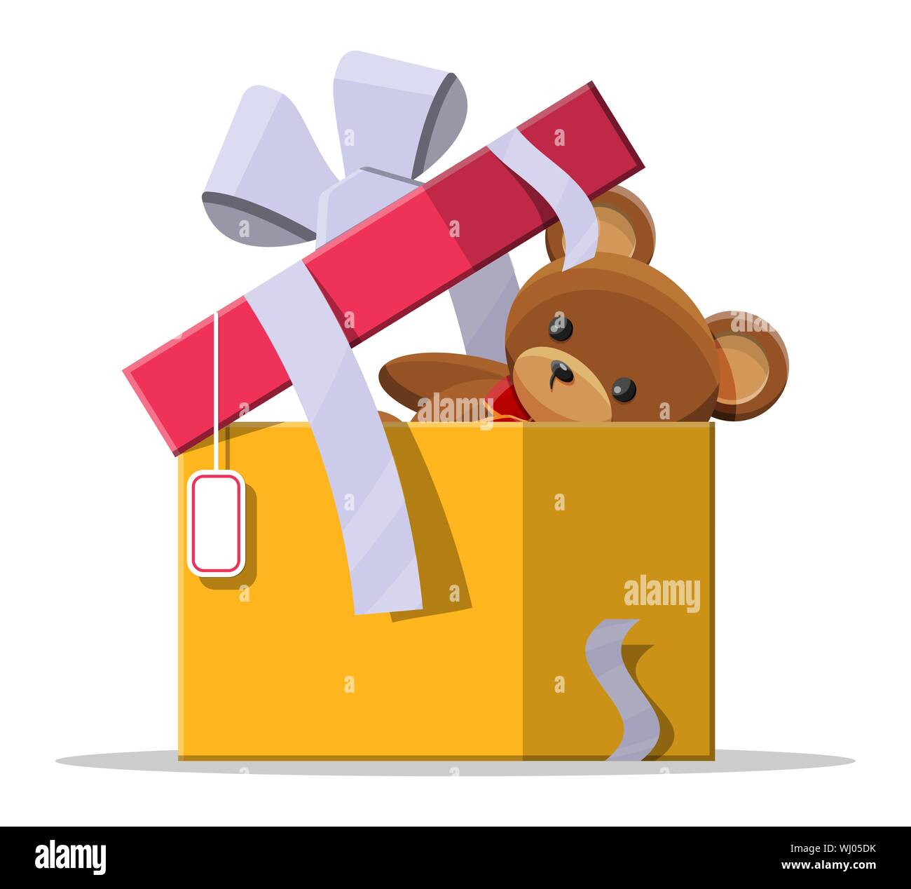 Teddy bear inside gift box Stock Vector Image & Art - Alamy