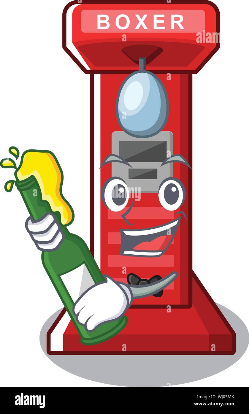 With beer boxing game machine in cartoon shape Stock Vector Image & Art ...