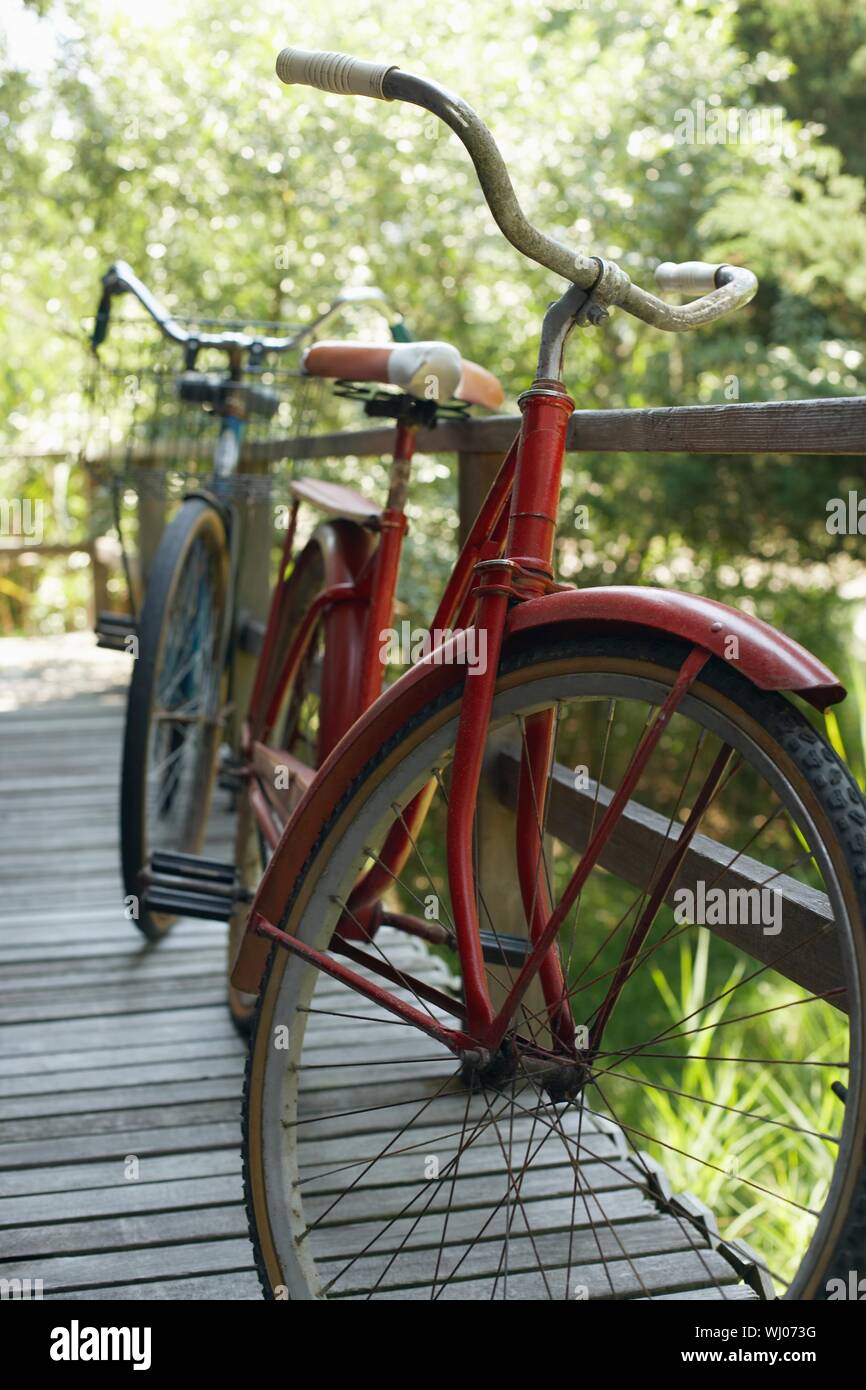 Old bicycles on porch hi-res stock photography and images - Alamy
