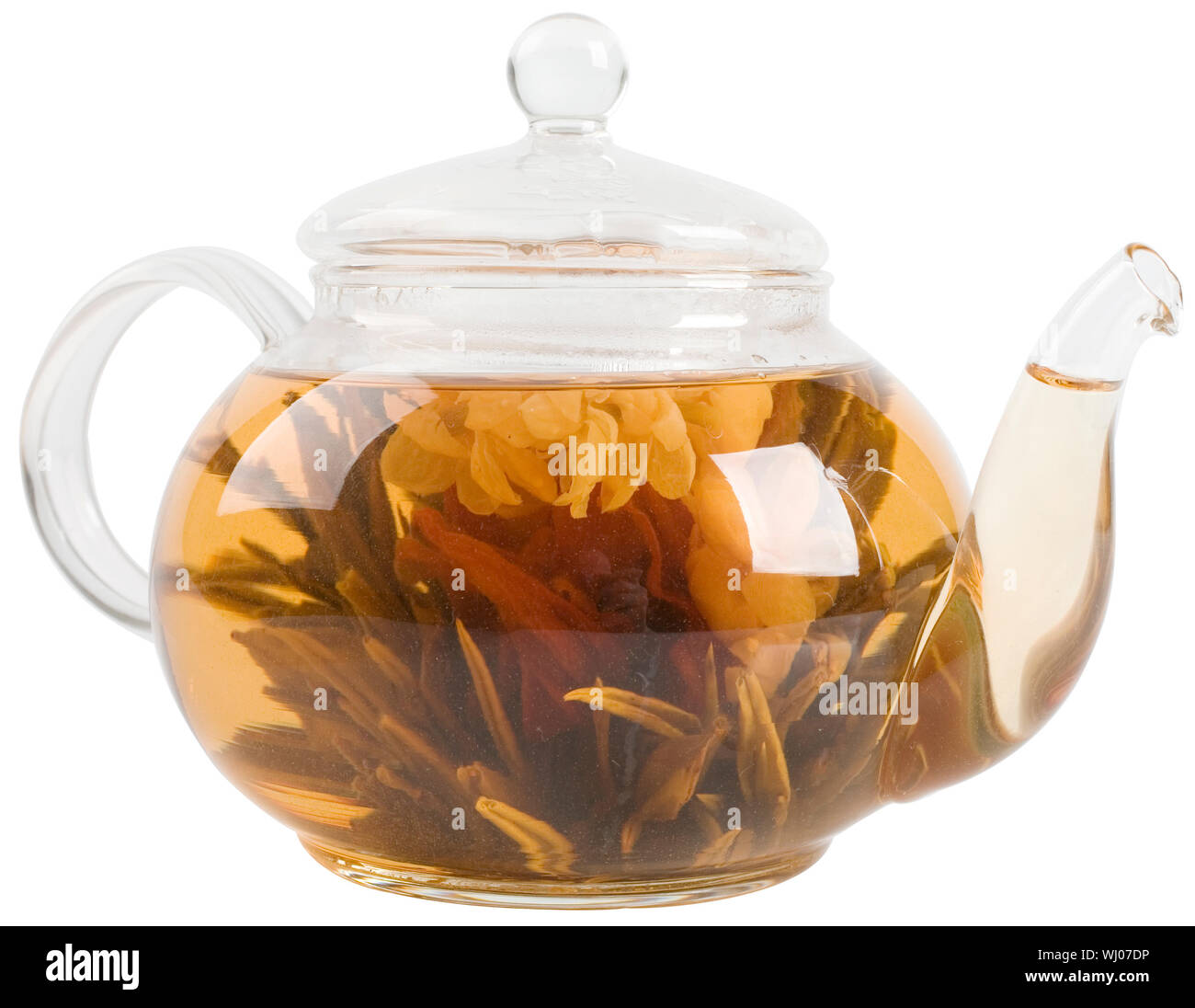Glass teapot green tea steam Cut Out Stock Images & Pictures - Alamy