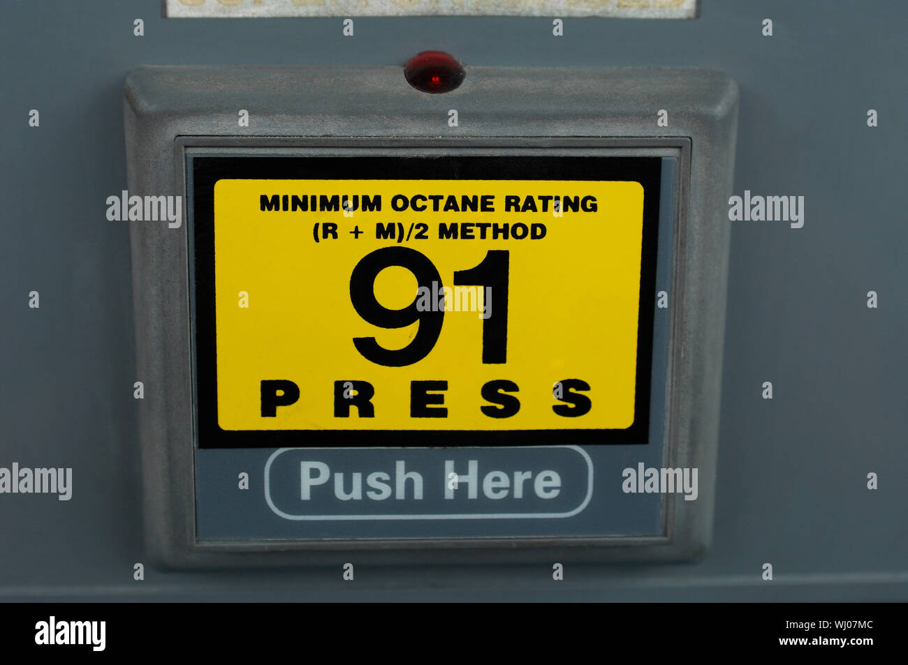 Button on gas pump Stock Photo - Alamy