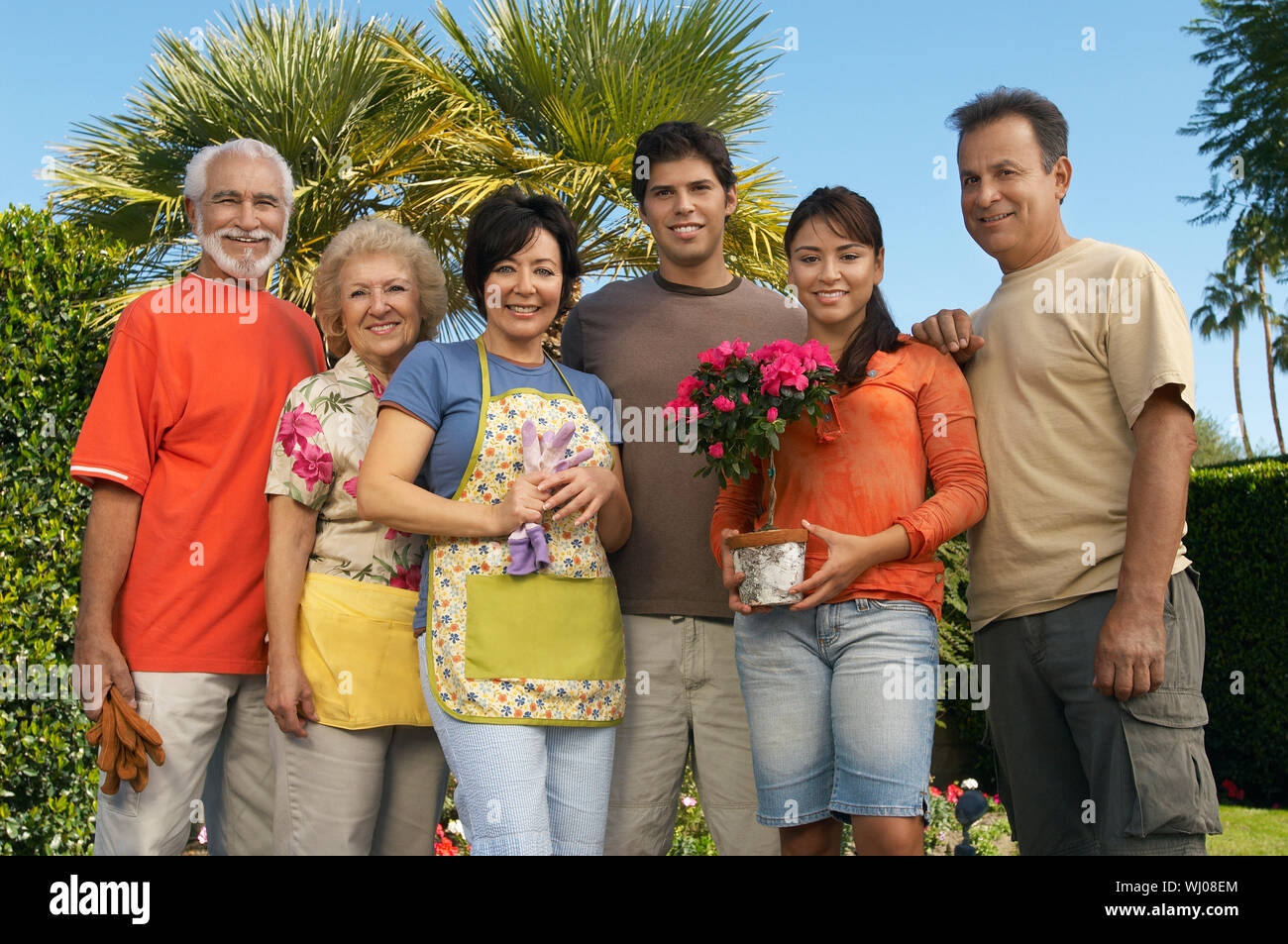 Three couples gardening, portrait Stock Photo - Alamy