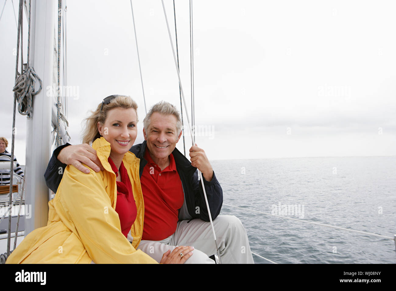 Couple on yacht, portrait Stock Photo - Alamy