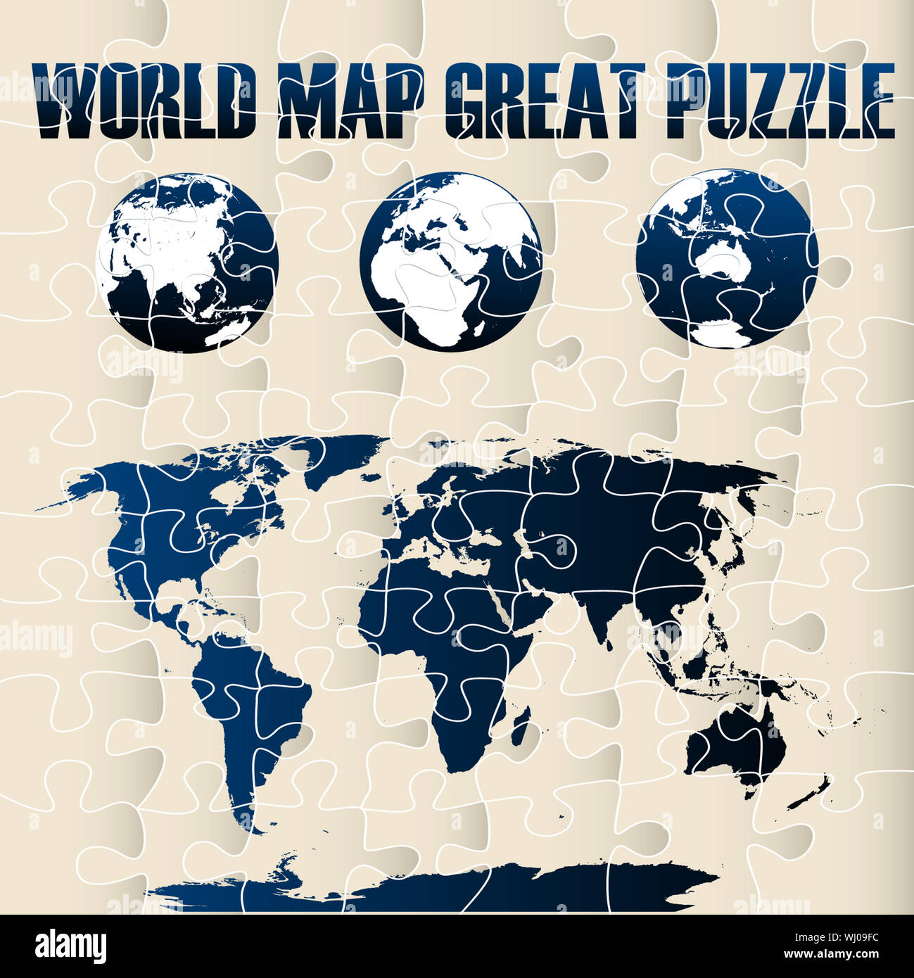 Asia map puzzle hi-res stock photography and images - Alamy