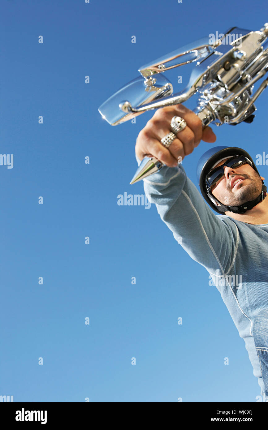Biker riding motorcycle low angle hi-res stock photography and images ...