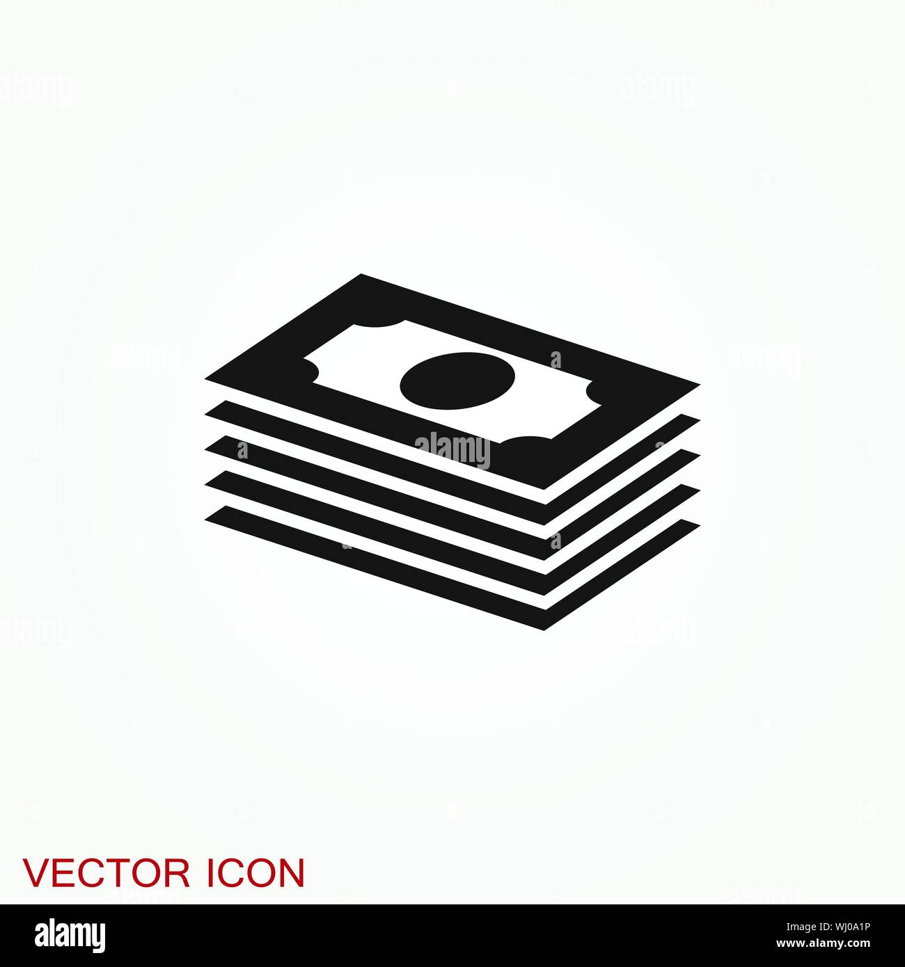 Currency Banknotes vector icon. Illustration style is a flat iconic ...