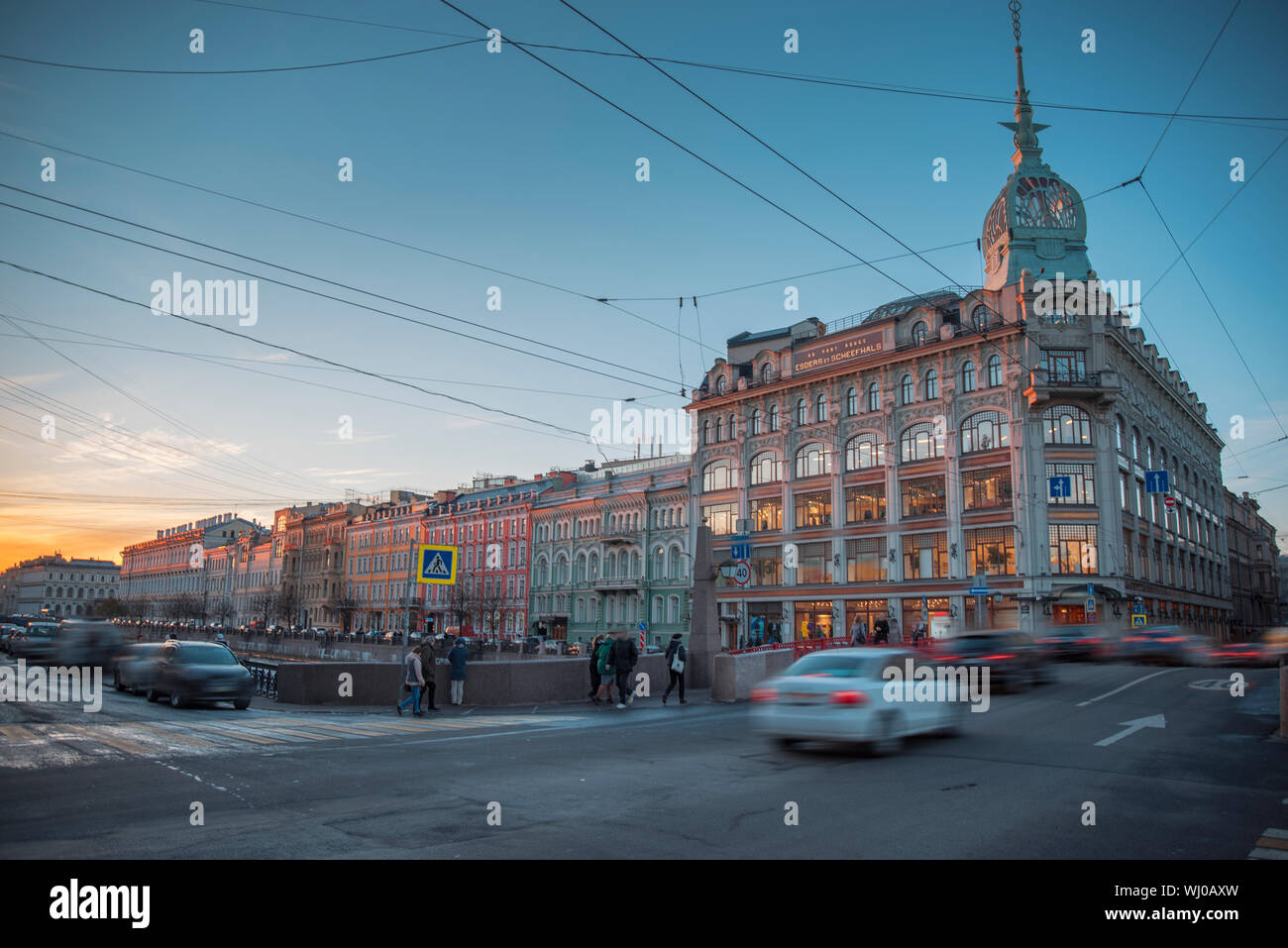Nevsky prospekt - the main street of St. Petersburg. Russia Stock Photo ...