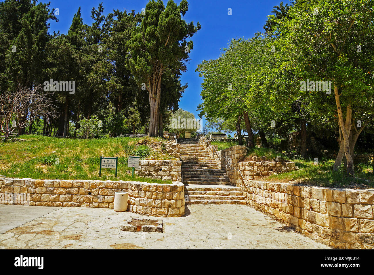 Israel, Upper Galilee, Kfar Baram (Bar'am), is the site of an ancient ...