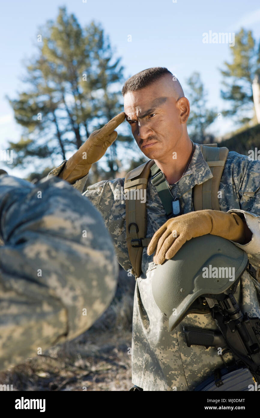 Saluting standing authority respect hi-res stock photography and images - Alamy
