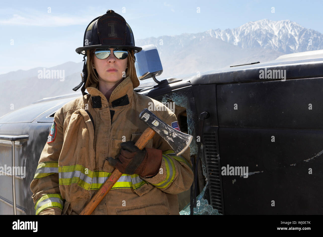 Portrait firefighter axe hi-res stock photography and images - Alamy