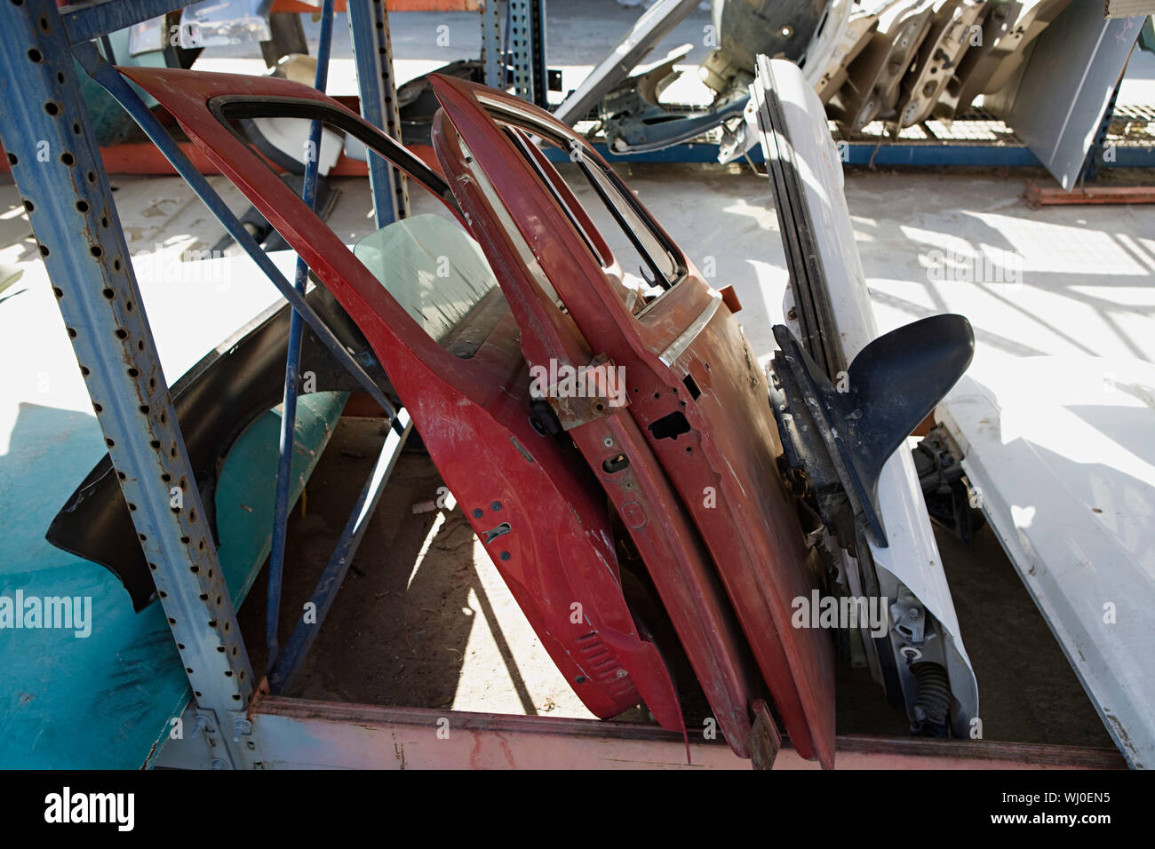 Car parts in junkyard Stock Photo - Alamy