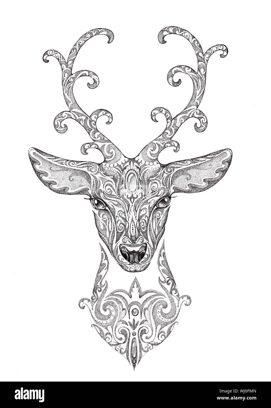 Stylized Deer Silhouette High Resolution Stock Photography and Images ...