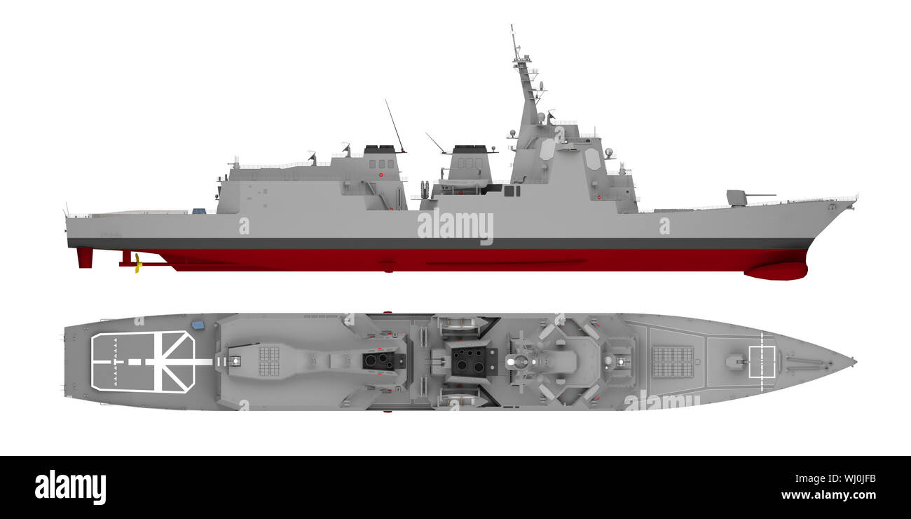Destroyer Ship Side View