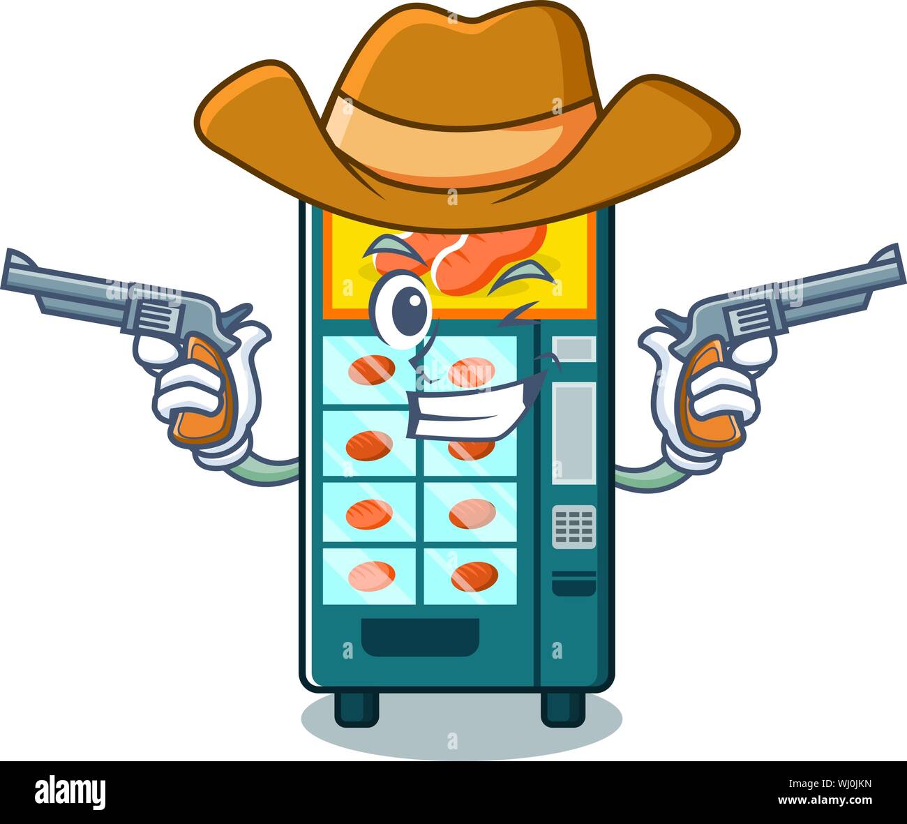 Cowboy bakery vending machine isolated the cartoon Stock Vector Image ...