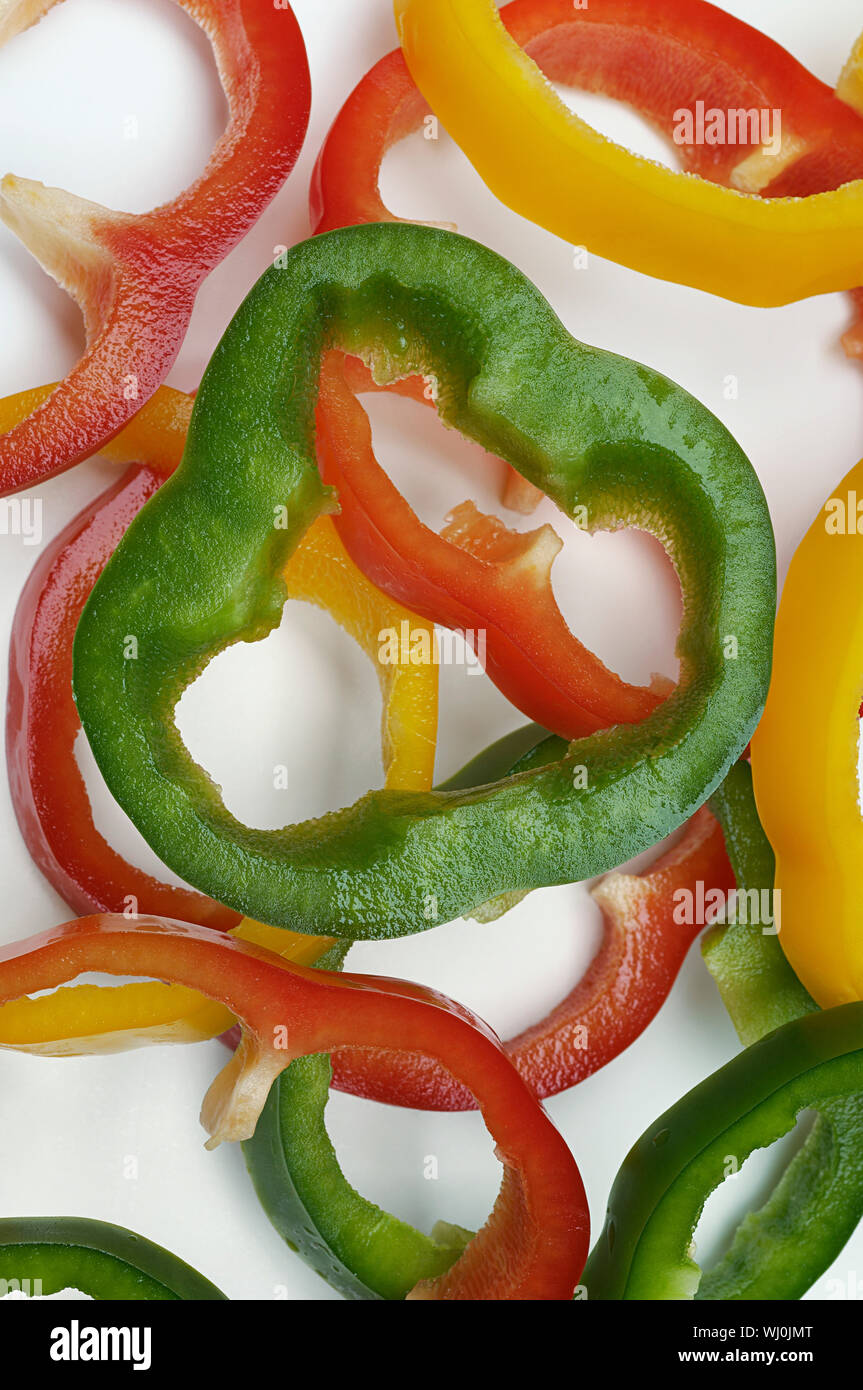 Sliced bell peppers, close-up Stock Photo - Alamy