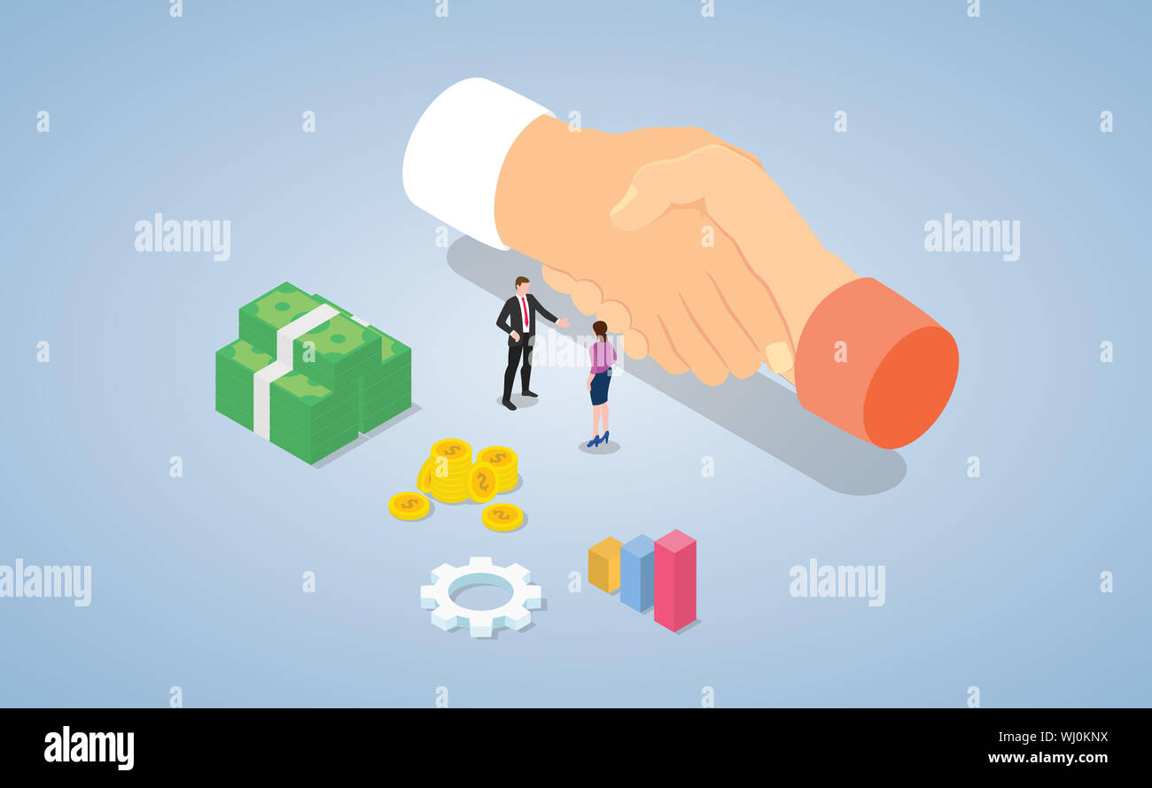 business deal or agreement concept with team people handshake with ...