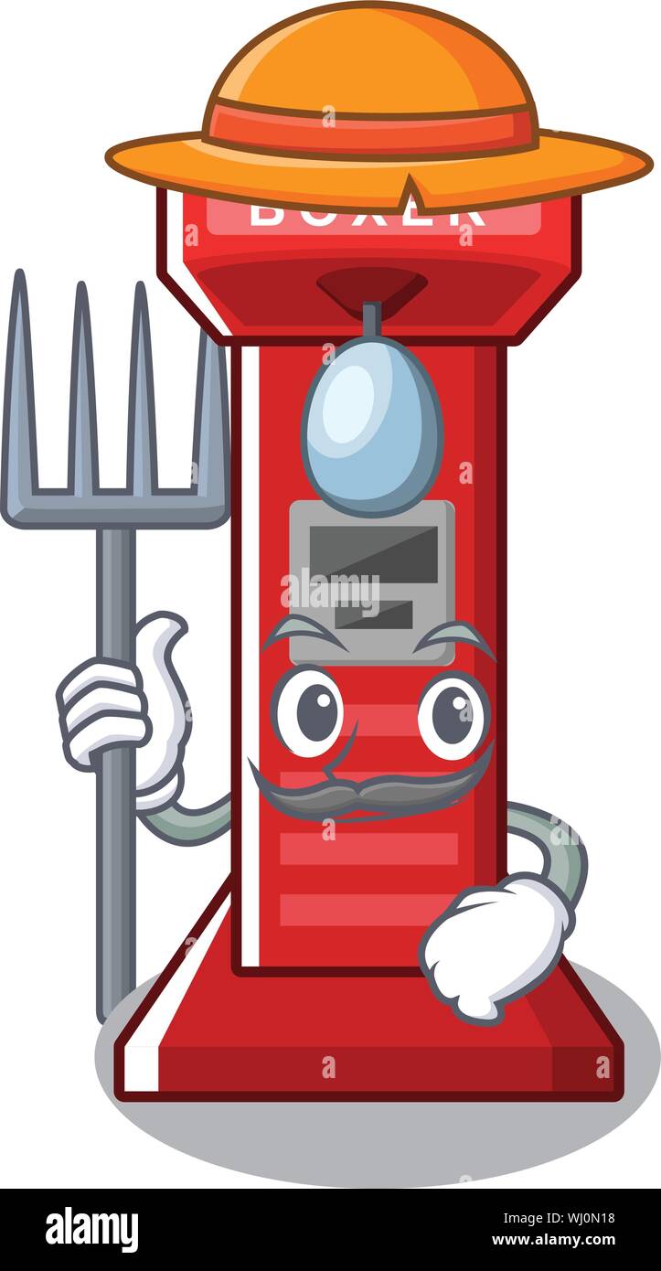 Farmer boxing game machine isolated the mascot Stock Vector Image & Art ...